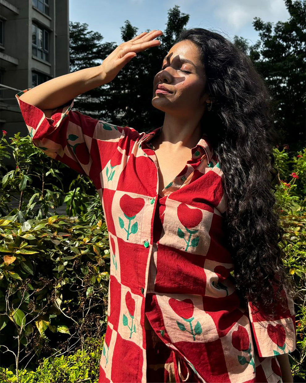 Heart Lock Coord Set - Romantic Floral Two-Piece Set for Elegant Style ...